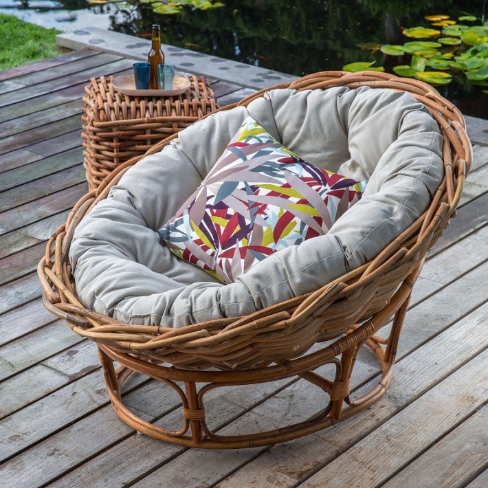 Mexico oval papasan in maxi weave rattan