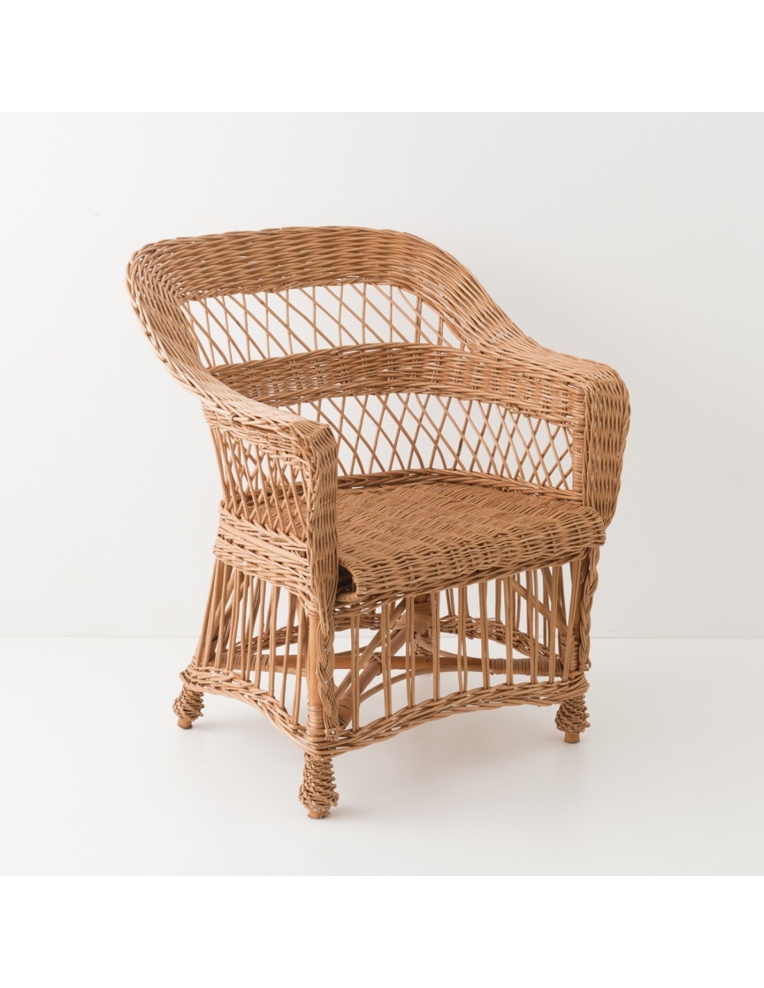 Wicker armchair Ilona without cushion openwork back