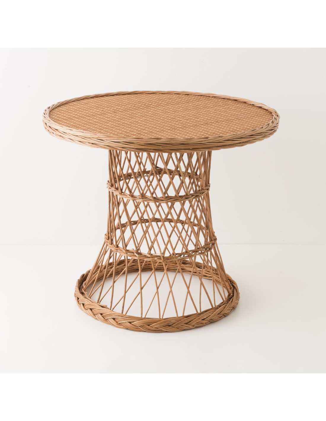 Brown willow pedestal table diameter 80 cm