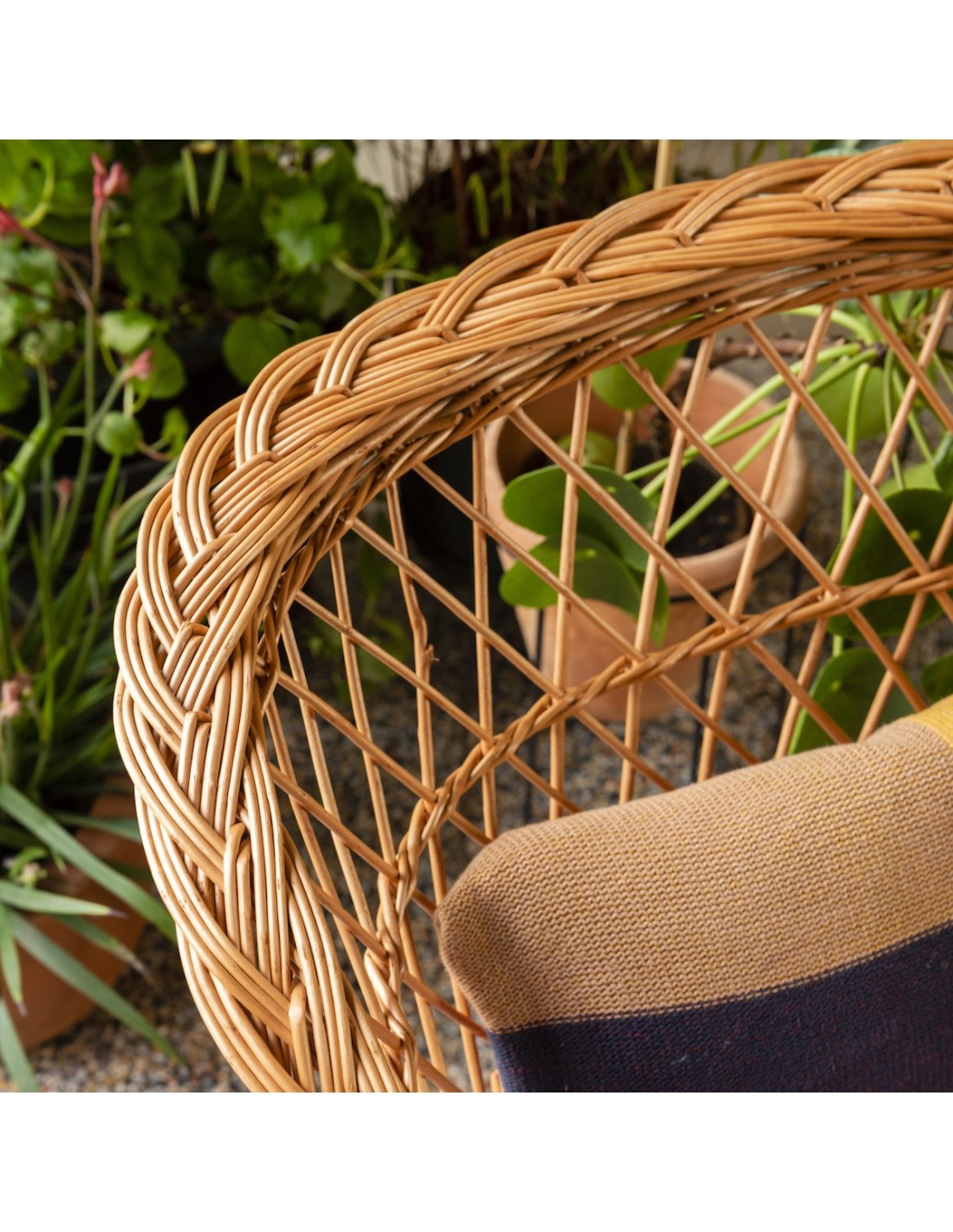 Fauteuil en osier Antonin sans coussin - siège en osier buff