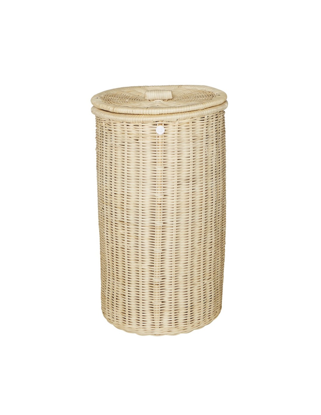 Round basket in natural rattan