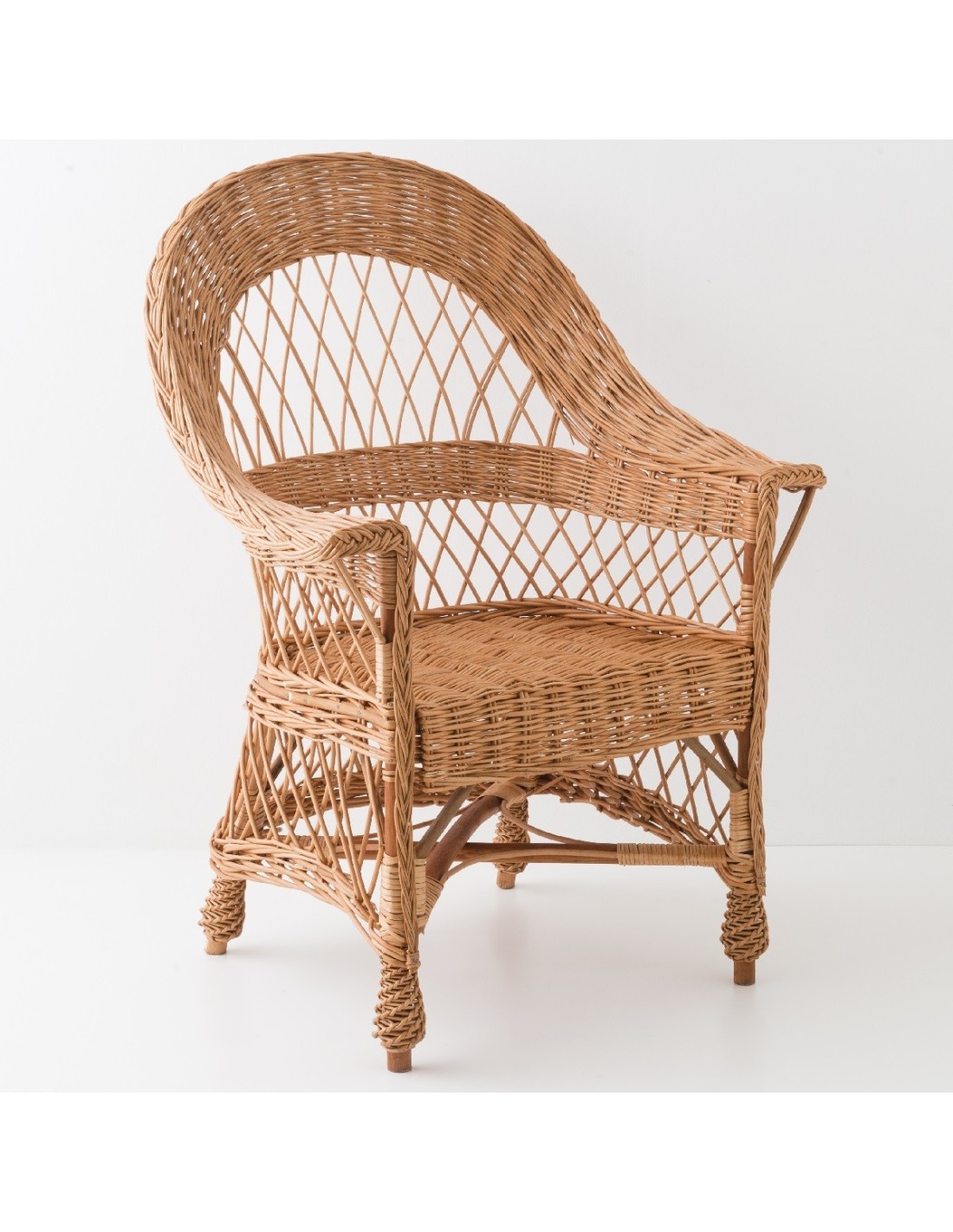 Tom wicker armchair without cushions willow buff