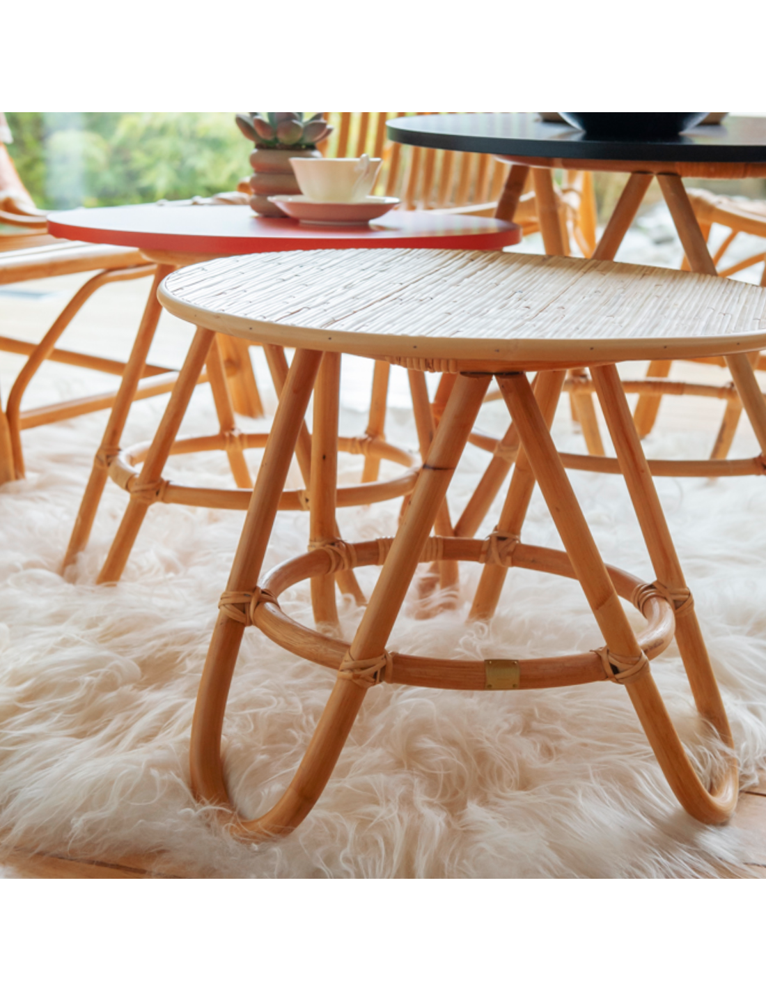 Table basse rotin Diabolo petit modèle
