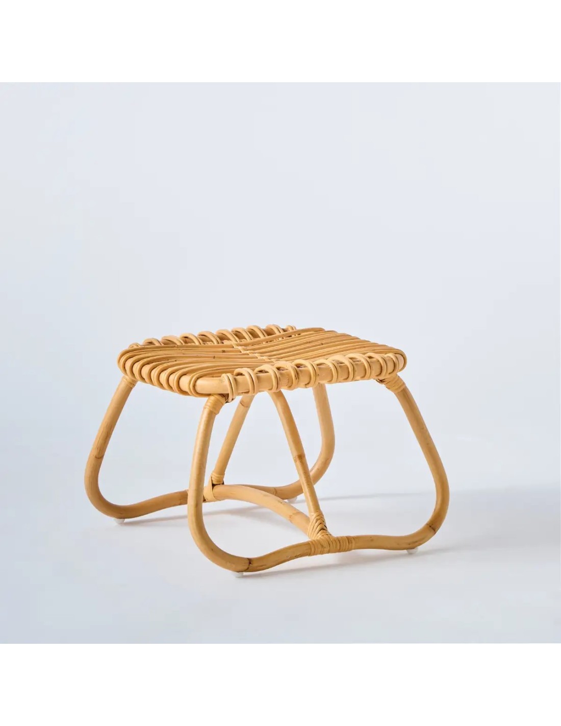 Boucle rattan footstool designed by At-Once - Small